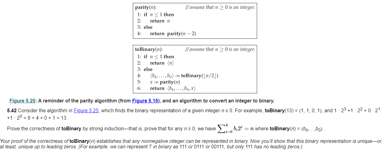 Solved parity(n): // assume that n > 0 is an integer. 1: if | Chegg.com