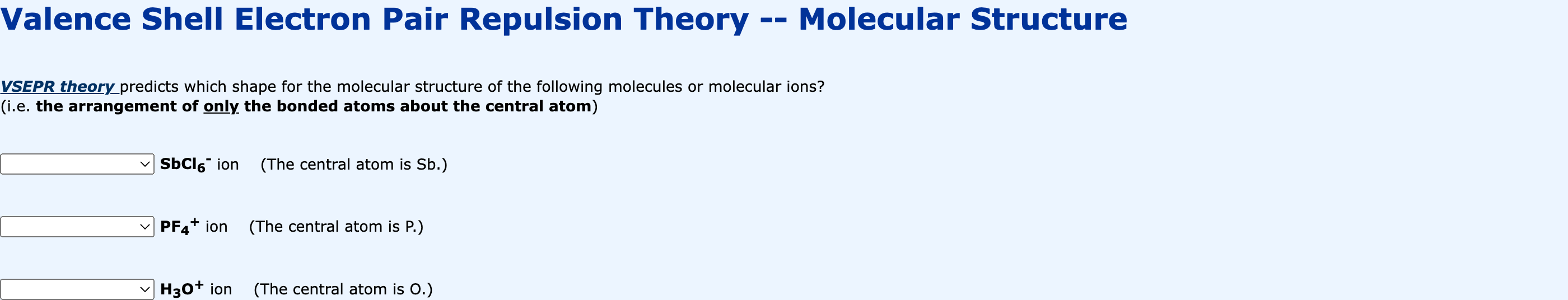 High Quality SOLUTION Valence Shell Electron Pair Repulsion Theory -- | Chegg.com