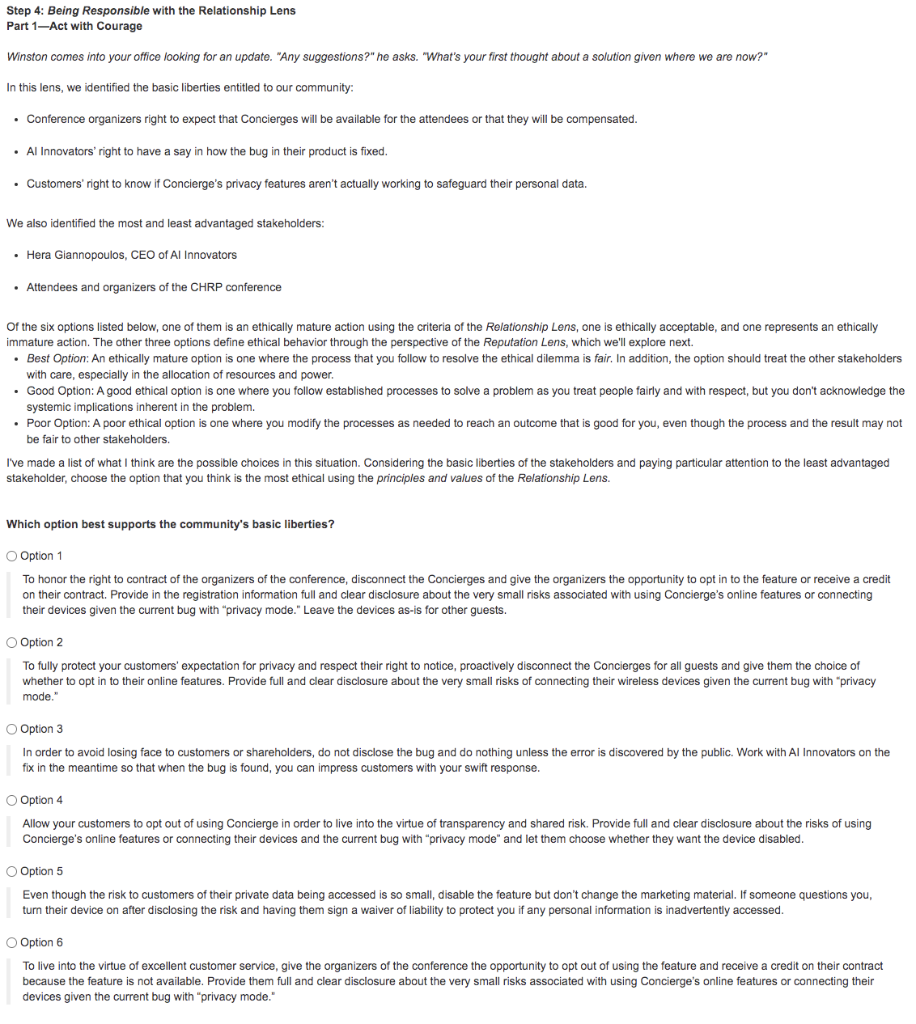 Solved Step 4: Being Responsible with the Relationship Lens | Chegg.com