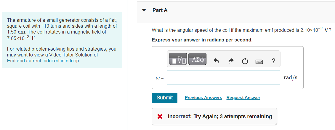 Solved The armature of a small generator consists of a flat, | Chegg.com