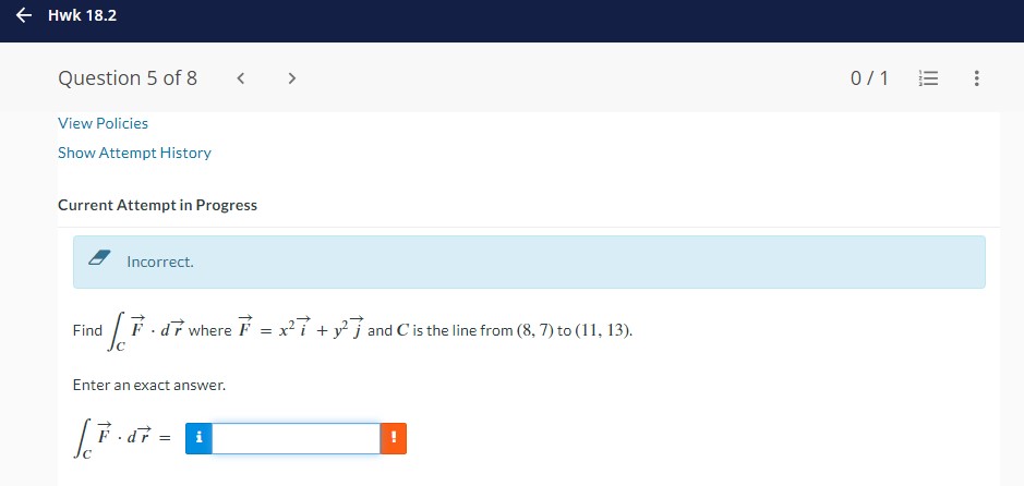 Solved Find ∫CF⋅dr where F=x2i+y2j and C is the line from | Chegg.com