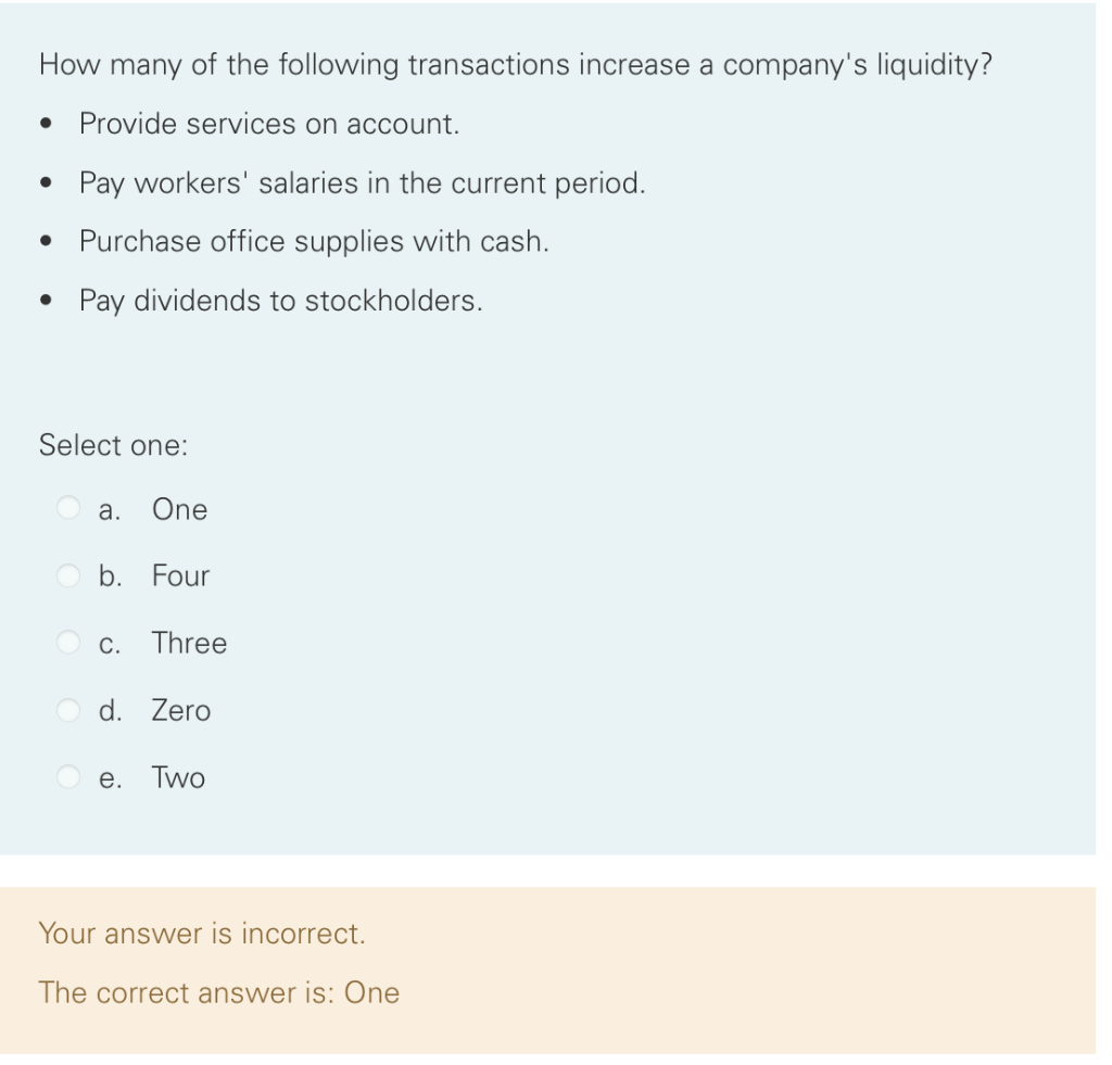 Solved How many of the following transactions increase a | Chegg.com