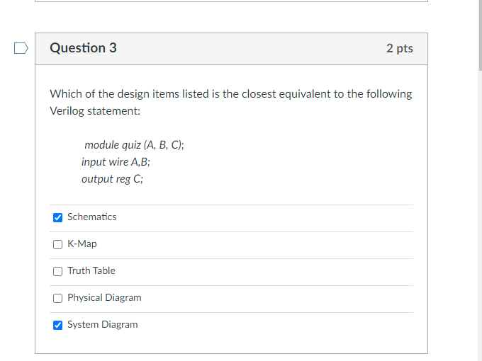 Solved Which of the design items listed is the closest | Chegg.com