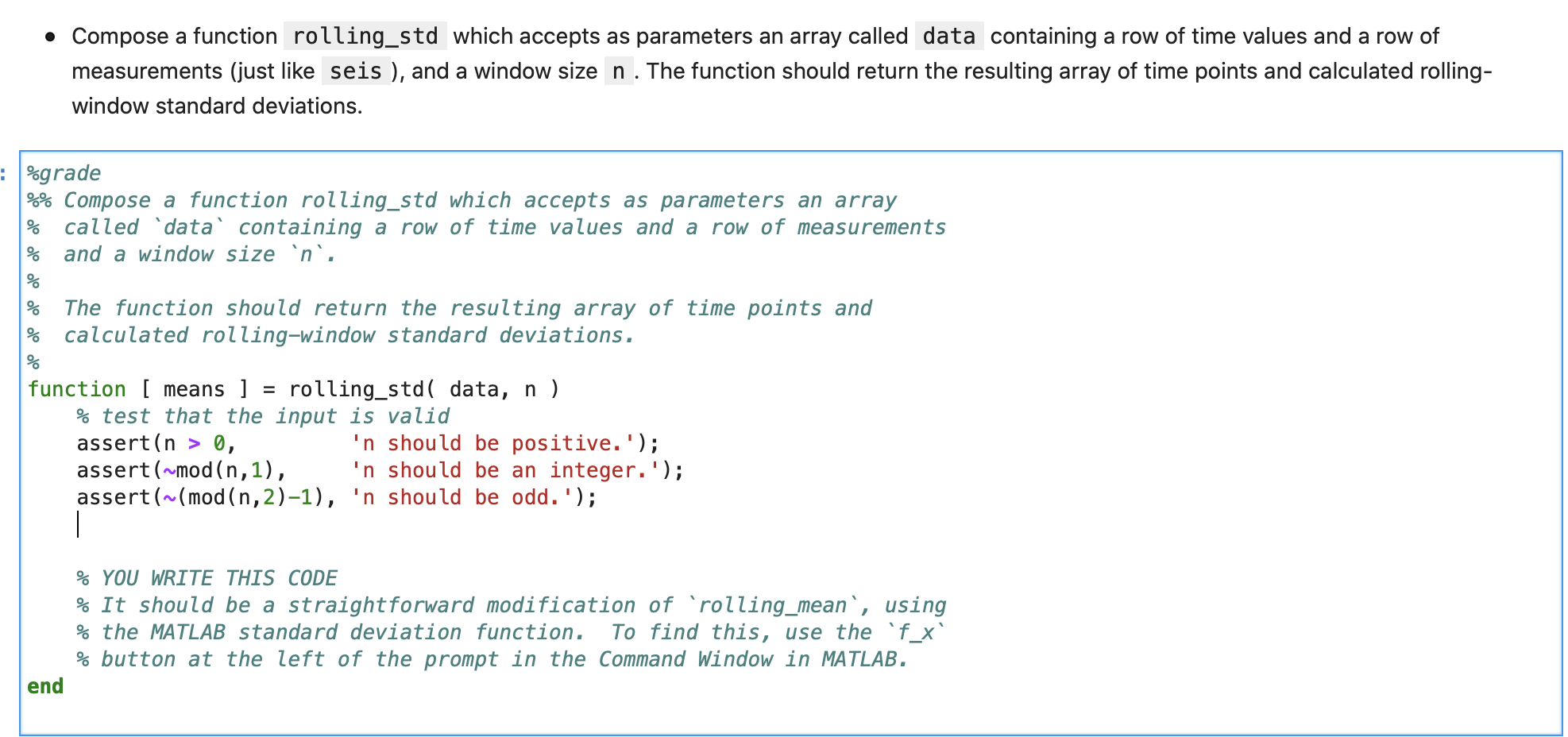 Compose A Function Rollingstd Which Accepts As 7057