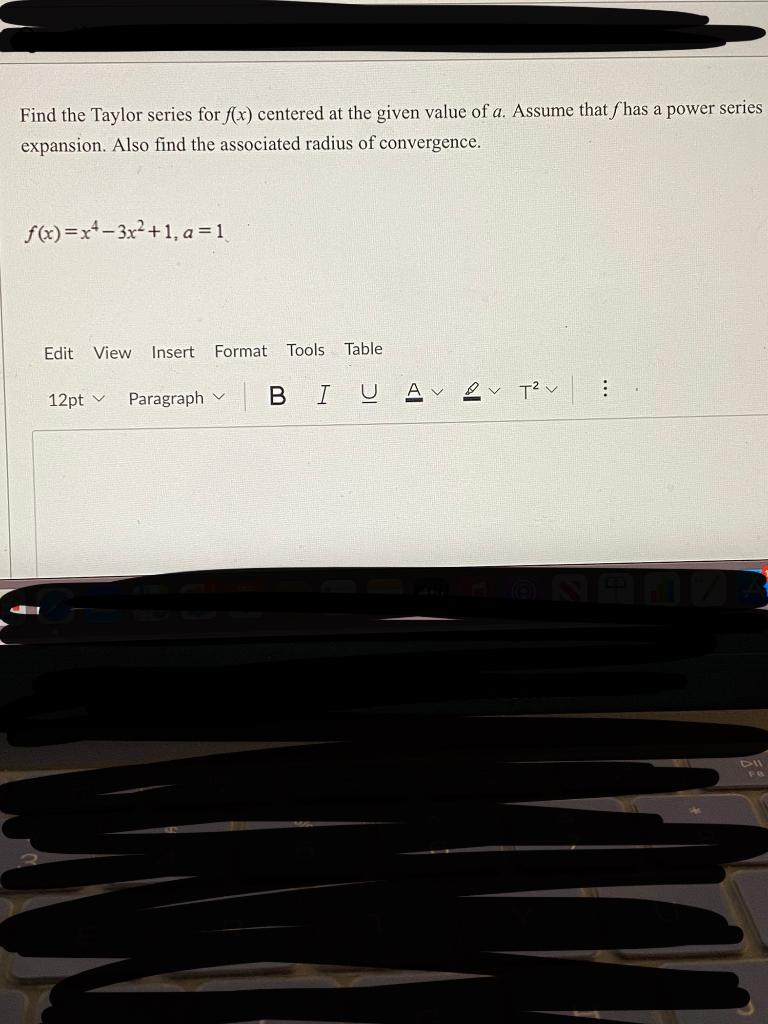Solved Find the Taylor series for f(x) centered at the given | Chegg.com