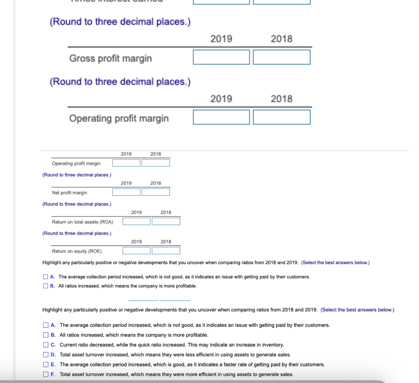 Solved Using the tables below, conduct a complete ratio | Chegg.com