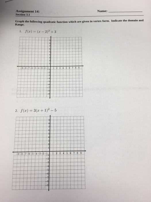 Solved Graph the following quadratic function which are | Chegg.com