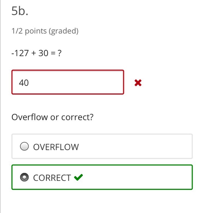 Solved 5. OVERFLOW For the addition and subtraction | Chegg.com