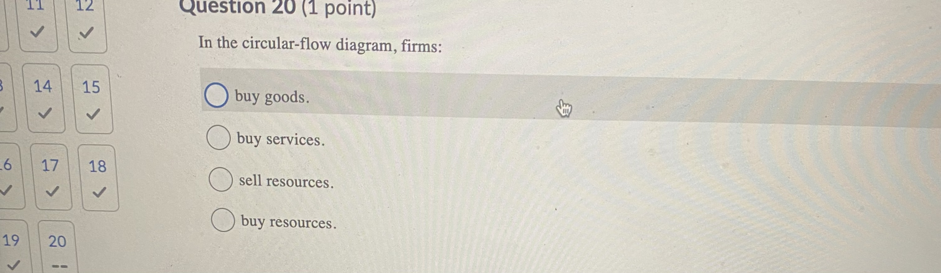 Solved Question 20 (1 ﻿point)In the circular-flow diagram, | Chegg.com