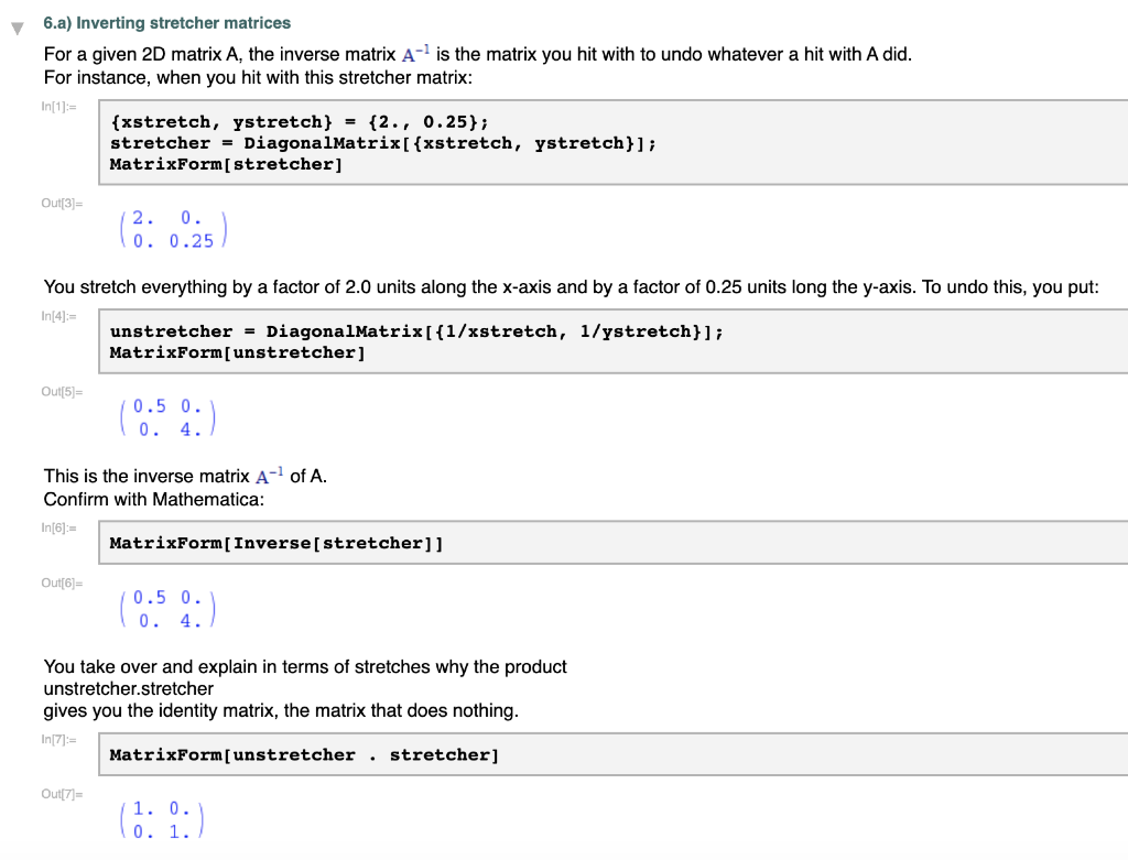 Solved 6.a) Inverting stretcher matrices For a given 2D | Chegg.com