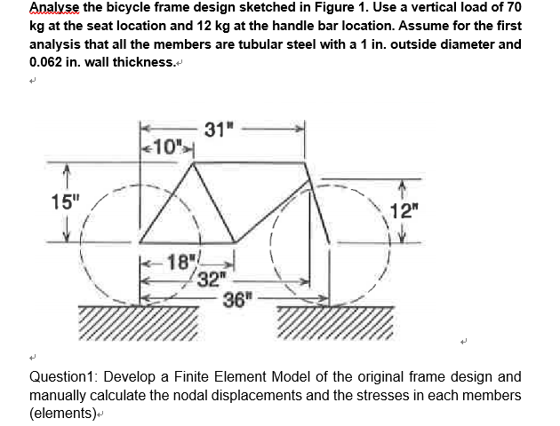 Analyse the bicycle frame design sketched in Figure | Chegg.com
