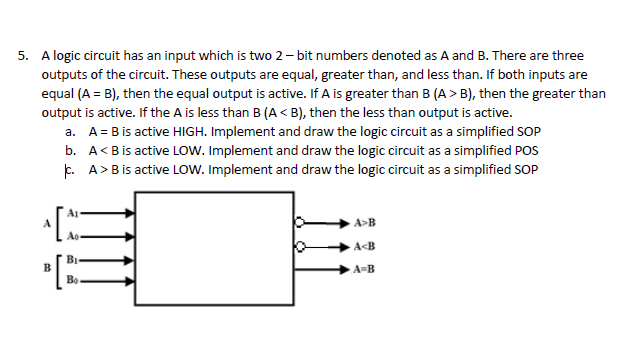Solved 5. A logic circuit has an input which is two 2-bit | Chegg.com