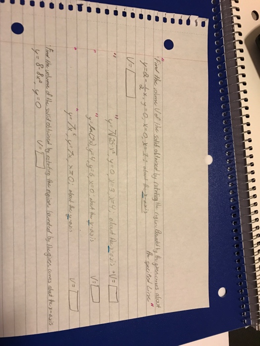 Solved Find the volume V of the solid obtained by rotating | Chegg.com
