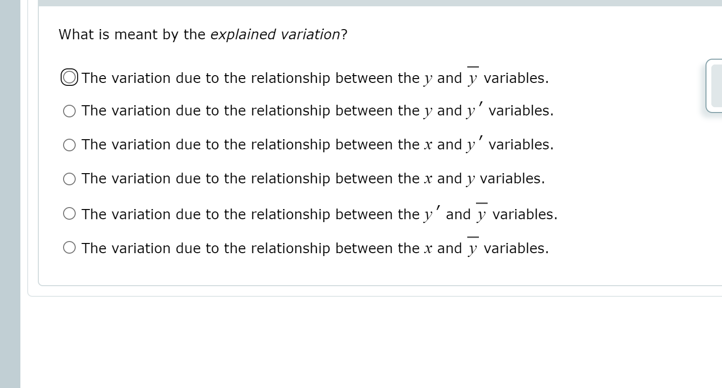 Solved What is meant by the explained variation? The | Chegg.com