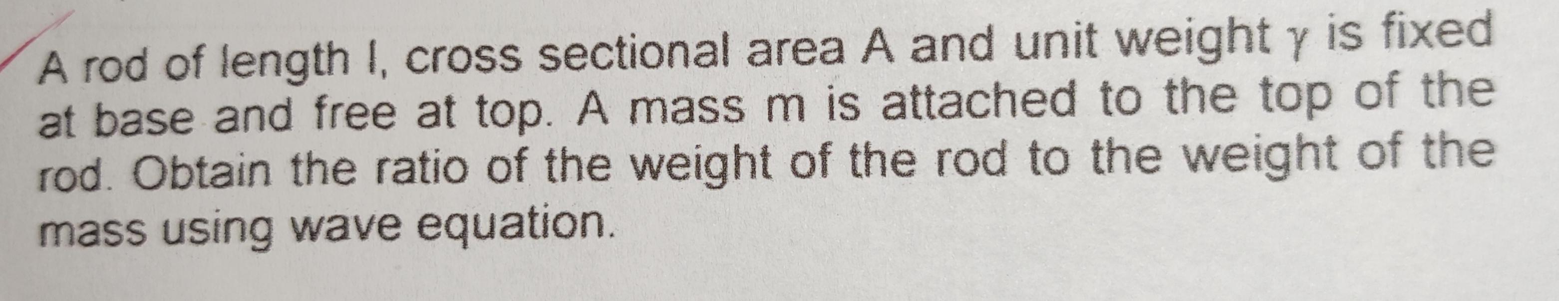 A rod of length I, cross sectional area A and unit | Chegg.com