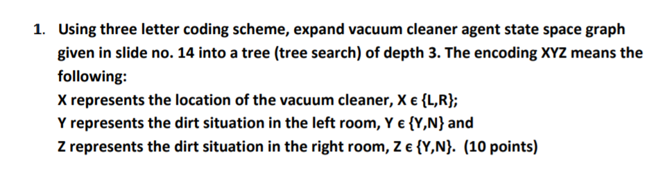 Solved 1. Using three letter coding scheme, expand vacuum | Chegg.com