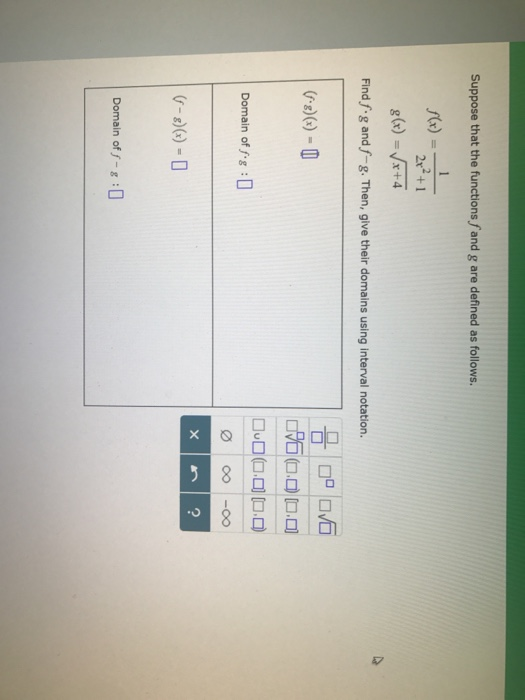 Solved Suppose that the functions fand g are defined as | Chegg.com
