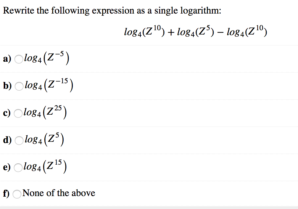 Solved Rewrite the following expression as a single | Chegg.com