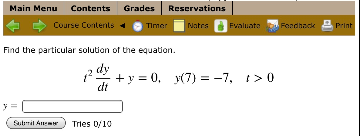 Solved Main Menu Contents Grades Reservations Course | Chegg.com