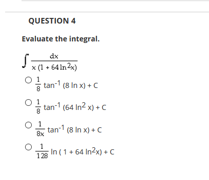 Solved QUESTION 3 Evaluate the integral. dx [ * V16 + In2x | Chegg.com