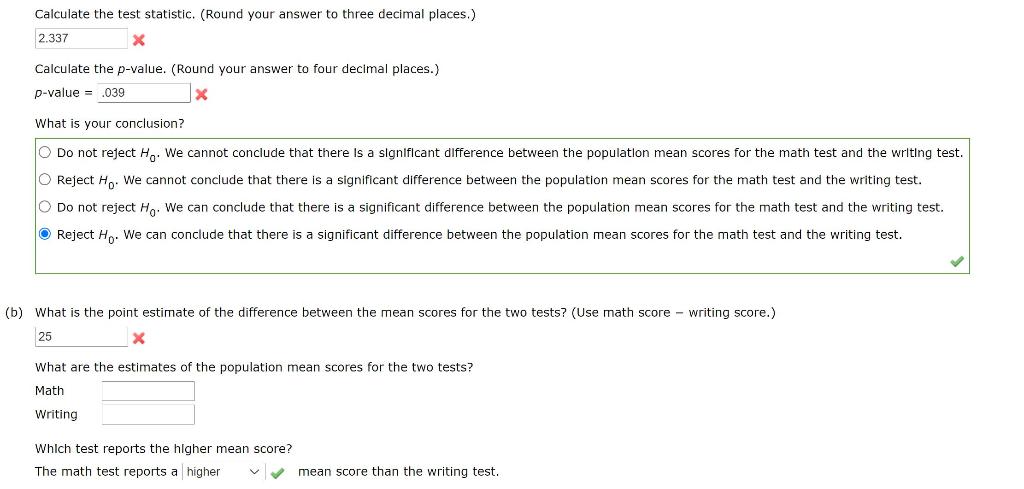 Solved A standardized exam consists of three parts: math, | Chegg.com