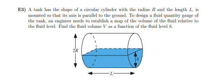 Solved 3) A tank has the shape of a circular cylinder with | Chegg.com