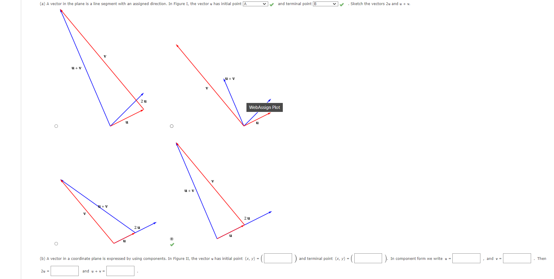 Solved (b) A vector in a coordinate plane is expressed by | Chegg.com