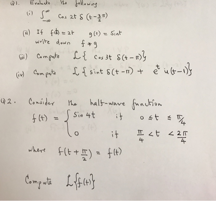 Solved Evaluate the following (i) | Chegg.com