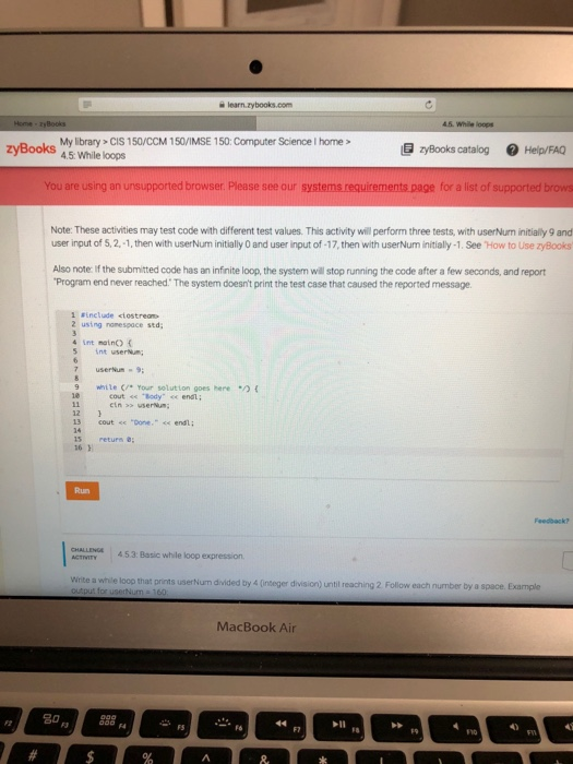 Solved learn.zybooks.com While My library >CIS 150/CCM | Chegg.com