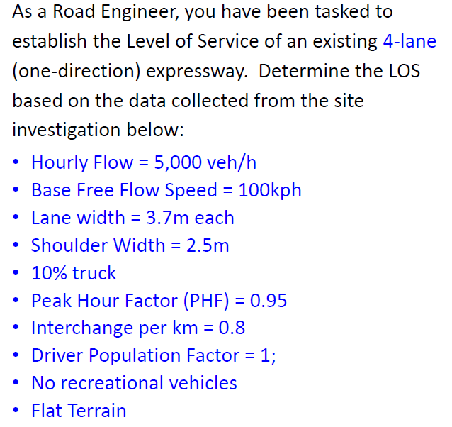 Solved As a Road Engineer, you have been tasked to establish | Chegg.com