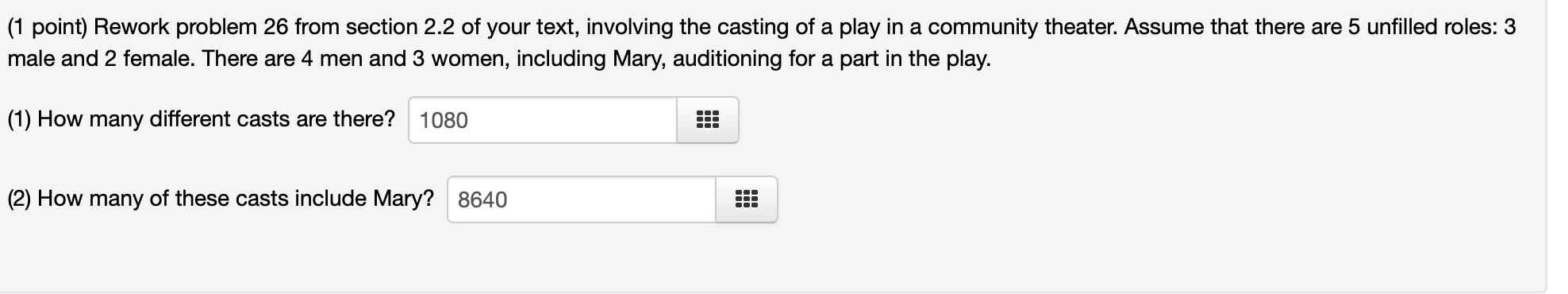 Solved (1 point) Rework problem 26 from section 2.2 of your | Chegg.com