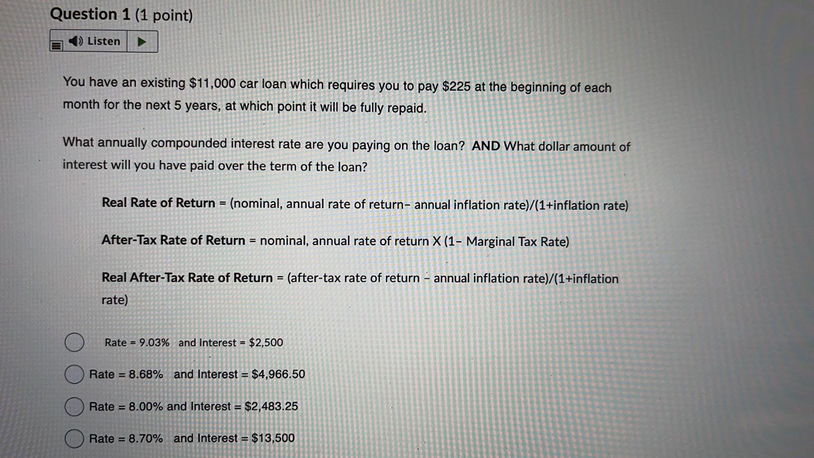 Solved You have an existing $11,000 car loan which requires | Chegg.com