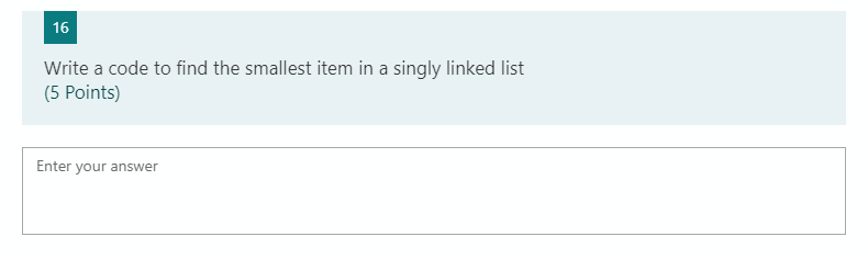 Solved 16 Write a code to find the smallest item in a singly | Chegg.com