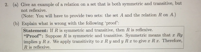 Solved Give an example of a relation on a set that is both | Chegg.com