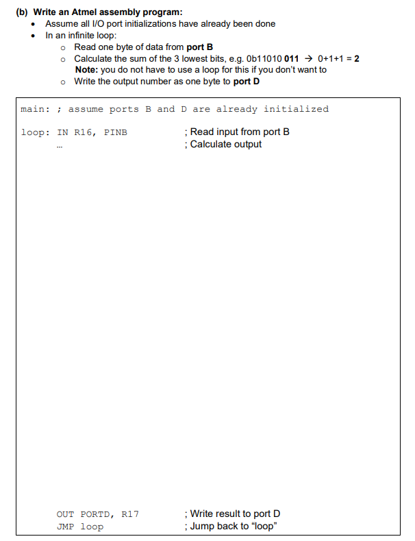 (a) Execute the following Atmel Assembly program and | Chegg.com