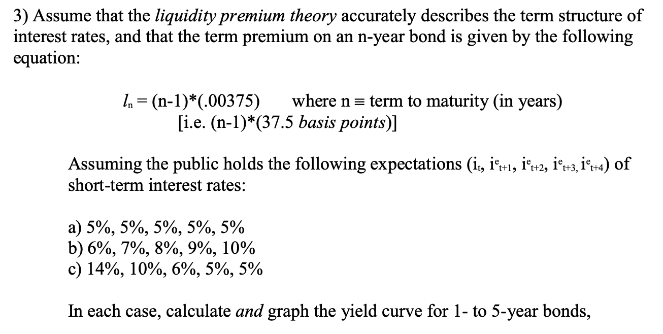Solved Assume that the liquidity premium theory accurately | Chegg.com