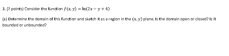 Solved 3. {7 points } Consider the function | Chegg.com