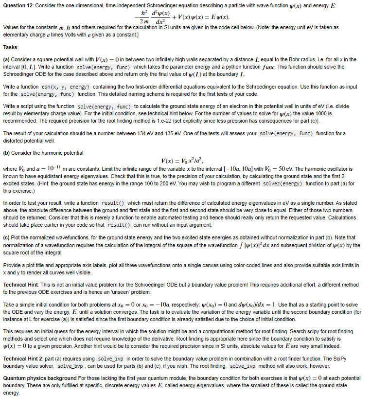 Solved Question 12: Consider the one-dimensional, | Chegg.com