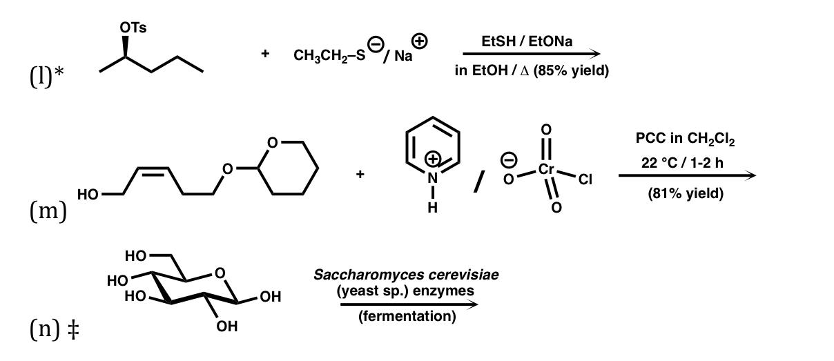 Solved OTS EtSH/EtoNa + CH3CH2-s, Na (1)* in EtOH/A (85% | Chegg.com