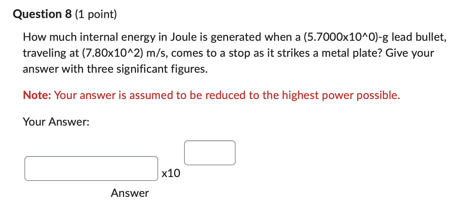 Solved How much internal energy in Joule is generated when a | Chegg.com