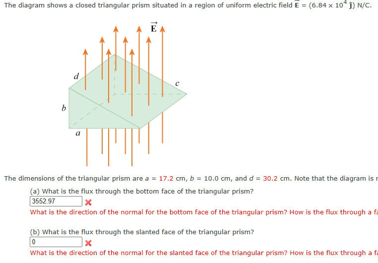 Solved The diagram shows a closed triangular prism situated | Chegg.com