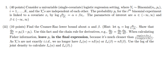 1. (40 points) Consider a univariable | Chegg.com