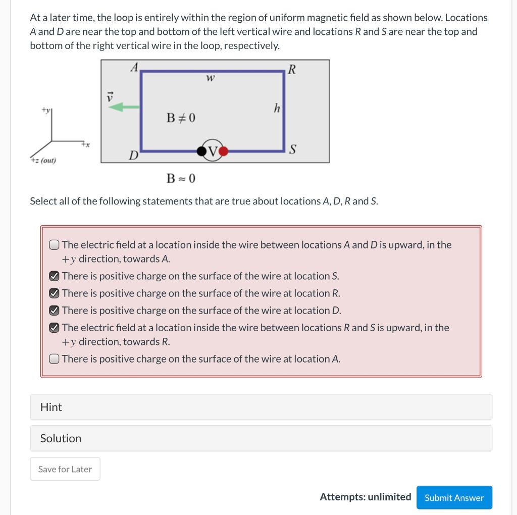 Solved A rectangular wire loop (shown in blue) of width w = | Chegg.com