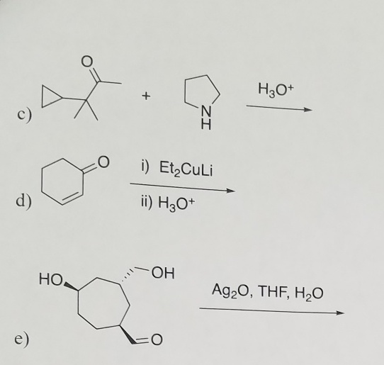 Solved 7) Predict the product of each of the following | Chegg.com