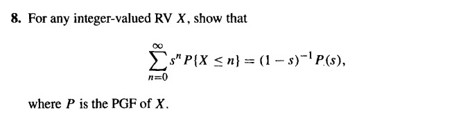Solved For any integer-valued RVx, ﻿show | Chegg.com
