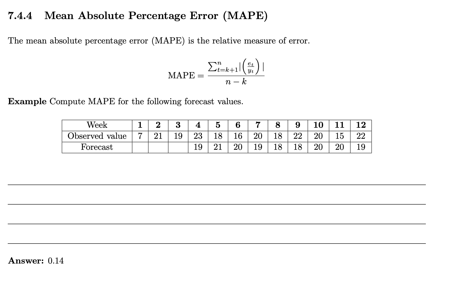 Solved Can someone teach me how to do MFE, MAE, MSE and | Chegg.com