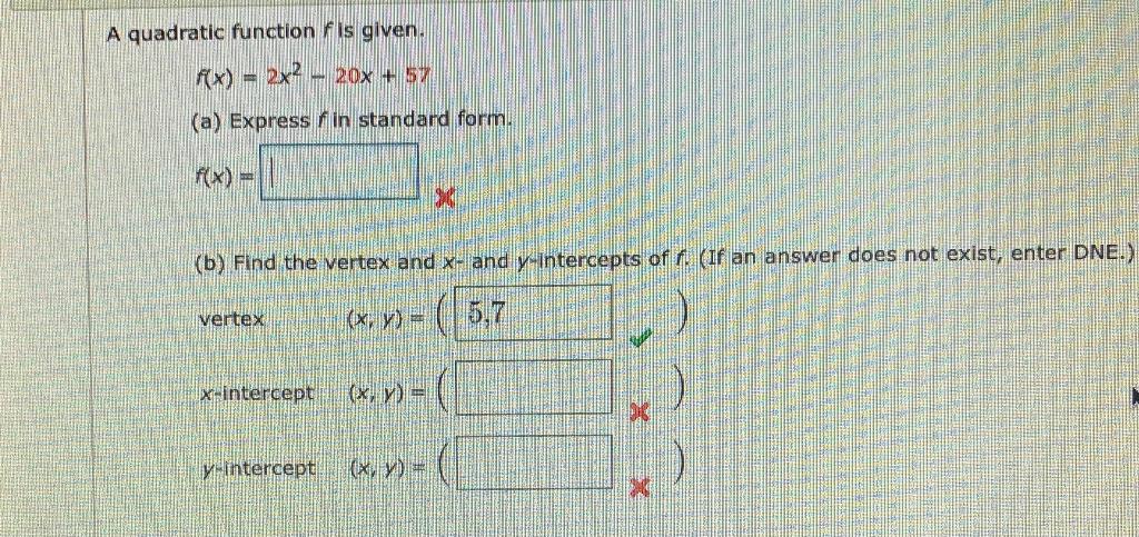 Solved A quadratic function is given. Rx) = 2x2 - 20x + 57 | Chegg.com