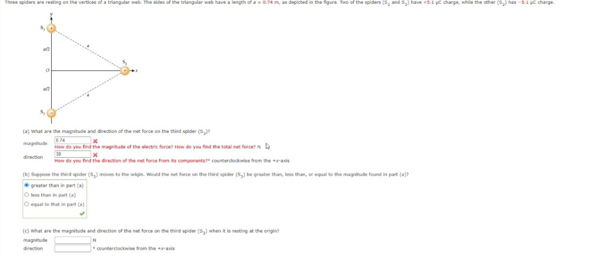 (a) ﻿What are the magnitude and direction of the net | Chegg.com