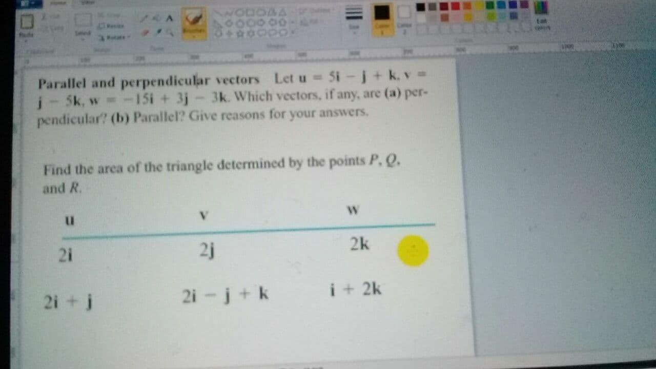 Solved Parallel and perpendicular vectors Let u = $i- j + k | Chegg.com