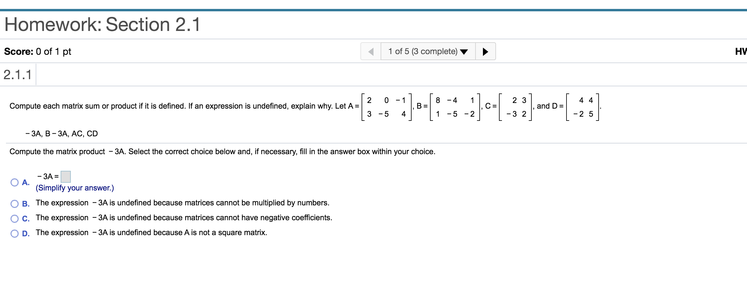 Solved Homework Section 2 1 Score 0 Of 1 Pt 2 1 1 1 Of 5